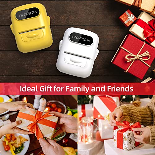 AOPICK Label-Maker Barcode-Label-Printer, P50 Portable Thermal Label Maker Machine with Tape for Address, Clothing, Jewelry, Retail, Barcode, Small Business Home Office Compatible iOS Android-White