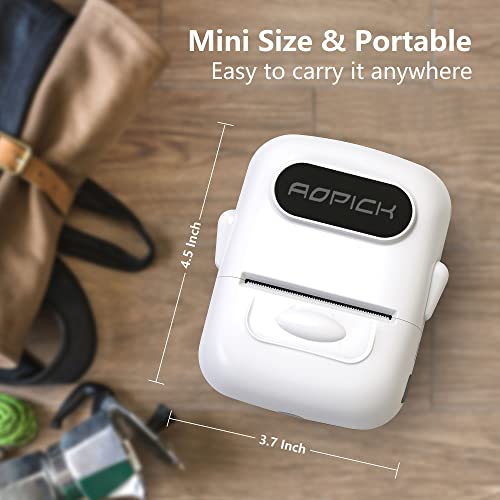 AOPICK Label-Maker Barcode-Label-Printer, P50 Portable Thermal Label Maker Machine with Tape for Address, Clothing, Jewelry, Retail, Barcode, Small Business Home Office Compatible iOS Android-White