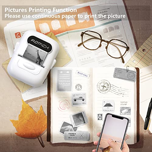 AOPICK Label-Maker Barcode-Label-Printer, P50 Portable Thermal Label Maker Machine with Tape for Address, Clothing, Jewelry, Retail, Barcode, Small Business Home Office Compatible iOS Android-White