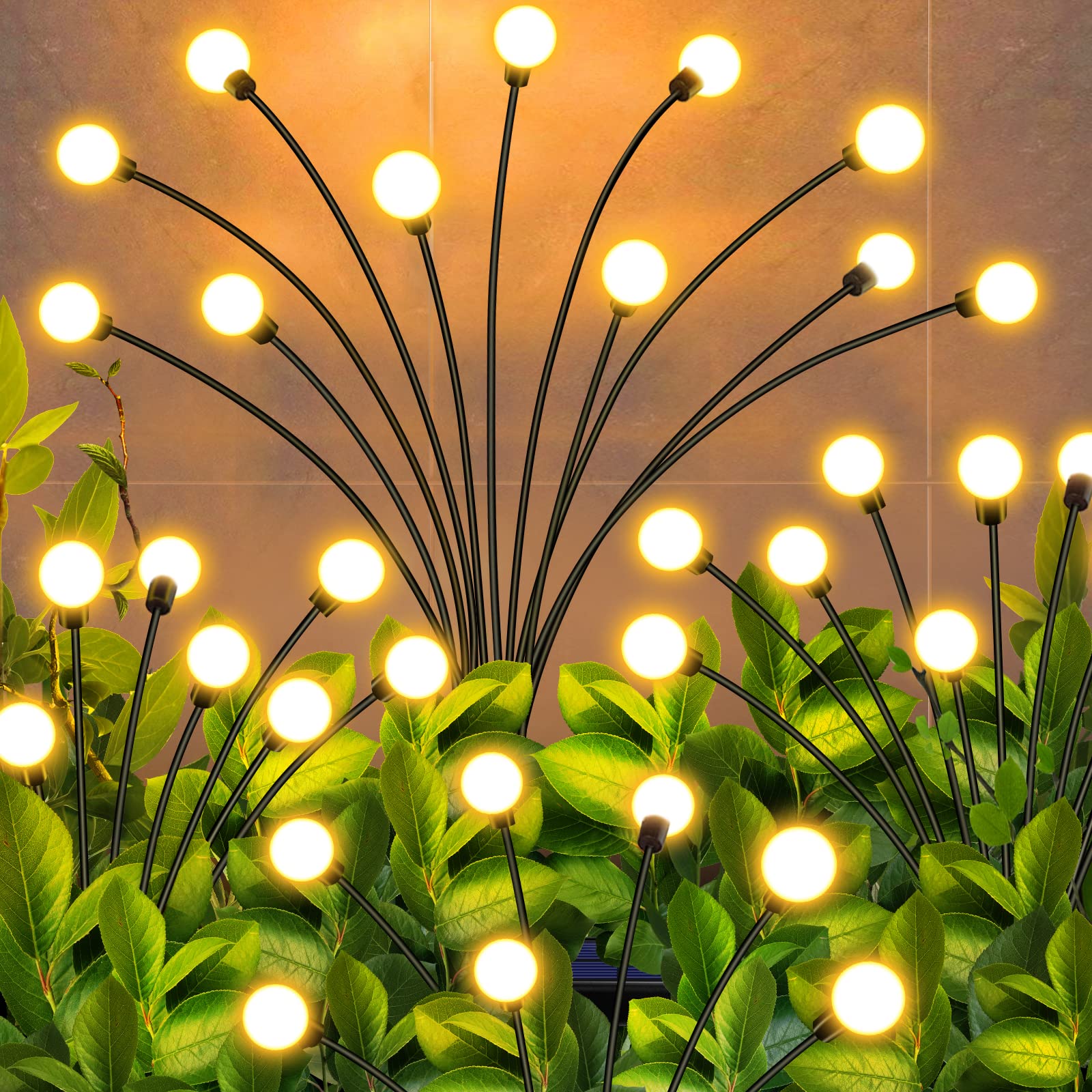 TomCare Solar Lights 22 LED Solar Firefly Lights with 2 Modes Swaying Solar Powered Garden Lights Waterproof Decorative Solar Lights Outdoor for Outside Pathway Yard Patio, 2 Pack