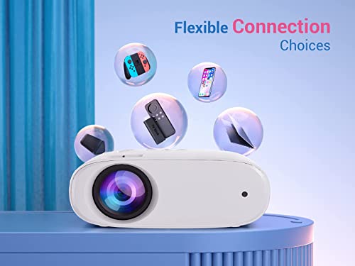 Projector with WiFi, 2023 Upgrade 9000L [100" Projector Screen Included] Projector for Outdoor Movies, 1080P Supported Mini Projector Compatible with TV Stick, iOS, Android, PS5