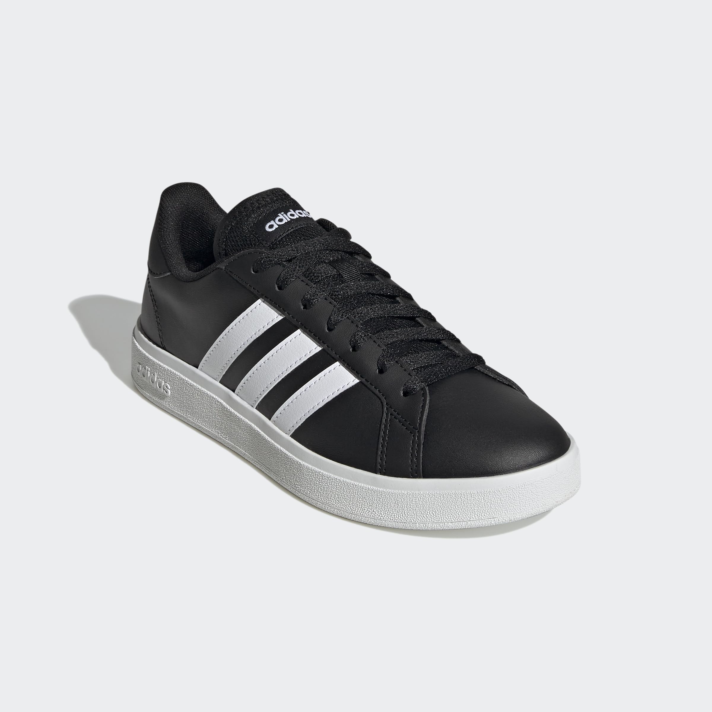 adidas Women's Grand Court Base 2.0 Tennis Shoes, Core Black-cloud White, 7.5