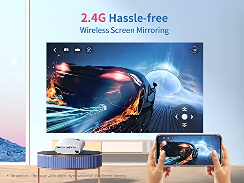 Projector with WiFi, 2023 Upgrade 9000L [100" Projector Screen Included] Projector for Outdoor Movies, 1080P Supported Mini Projector Compatible with TV Stick, iOS, Android, PS5