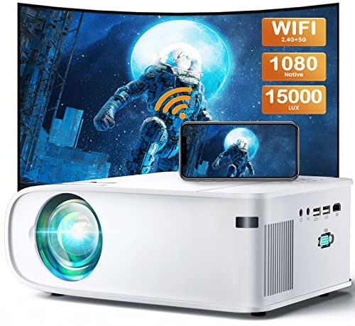 Projector for iPhone, ARTSEA 15000L 4K HD Projector Native 1080P 5G WiFi 2023 Upgrade Indoor Outdoor Video Projector with 100Inch Projection Screen, Movie Home Projector for TV Stick/PS4/Android/iOS