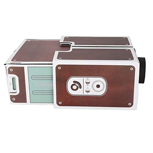 ASHATA Second Generation Mini Projector Proyector Movil DIY Home Portable Smart Mobile Phone Projector for Home Cinema Brown
