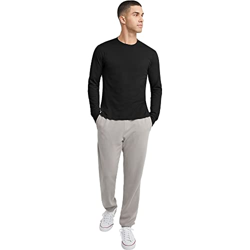 Hanes Originals Long Sleeve Cotton T-Shirt, Classic Crewneck Tee for Men, Available in Tall, Black, X Large