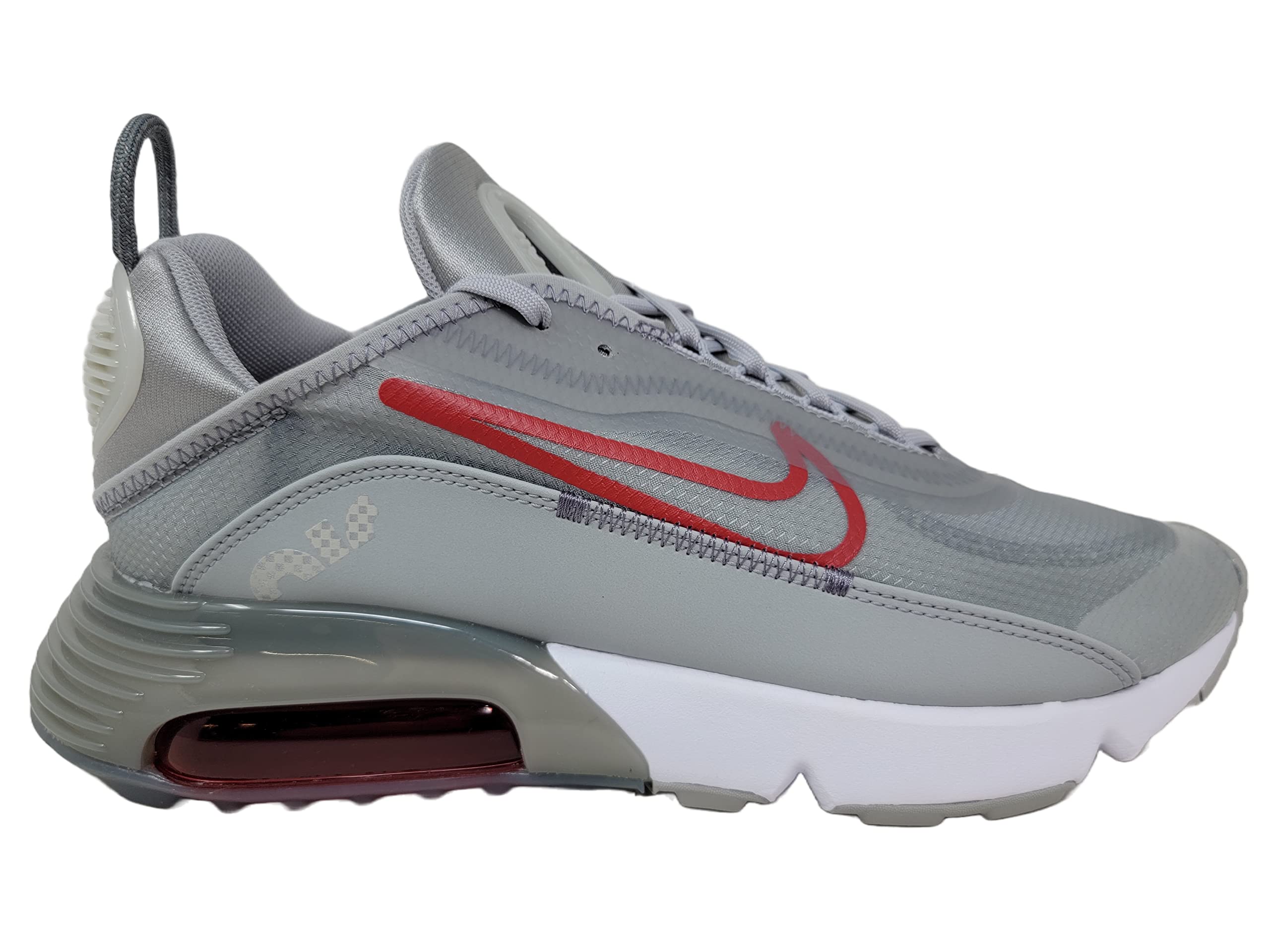 Nike Men's Air Max 2090 DC4117 Running Shoes, Lt Smoke Grey/University Red, 11.5 M US