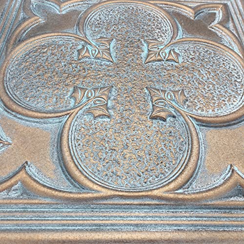 TD35 Weathered Copper PVC Ceiling tile, Box of 10 2'X2' Glue up/Drop in Tiles, covers 40 sq.ft. Easy to install, great for DIY project. Gorgeous antique look ceiling, ideal for pubs, restaurants etc.