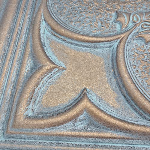 TD35 Weathered Copper PVC Ceiling tile, Box of 10 2'X2' Glue up/Drop in Tiles, covers 40 sq.ft. Easy to install, great for DIY project. Gorgeous antique look ceiling, ideal for pubs, restaurants etc.