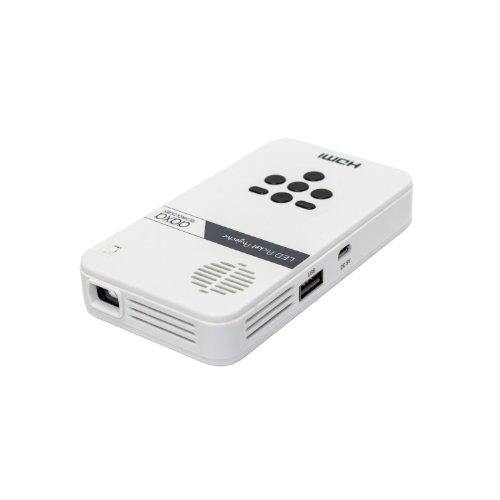 AAXA Technologies KP-101-01 AAXA LED Pico Micro Video Projector - Pocket Size Portable Mobile Mini Projector with mini-HDMI, built-in Media Player & Speakers, 3.5mm Aux Out, Micro SD/USB readers and 80 Min Lithium-Ion Battery