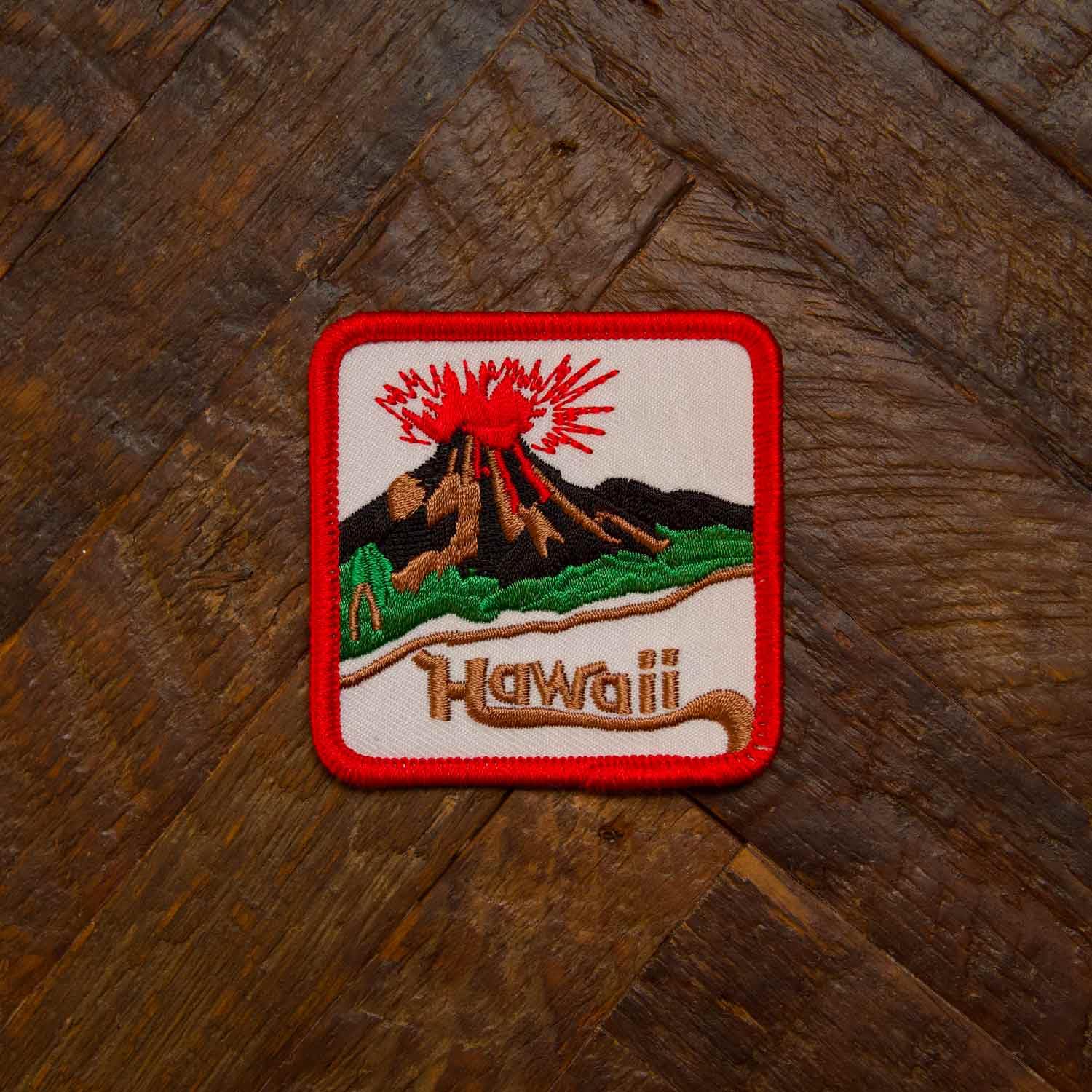 Hawaii Volcano Patch w/Iron-On Adhesive - Mauna Loa Kilauea Travel Embroidered Applique