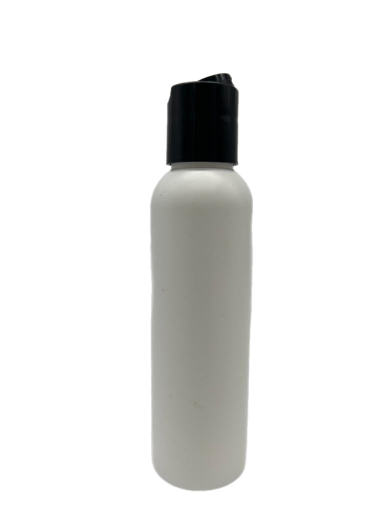 Natural Farms 4 oz White Cosmo BPA FREE Bottles - 3 Pack Empty Refillable Containers - Essential Oils - Aromatherapy | Smooth Black Disc Cap - Made in the USA