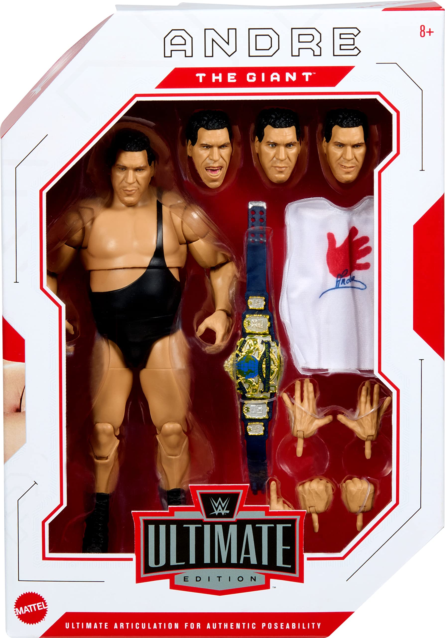 Mattel WWE Andre the Giant Ultimate Edition Action Figure with Interchangeable Accessories, Articulation & Life-Like Detail, 6-inch