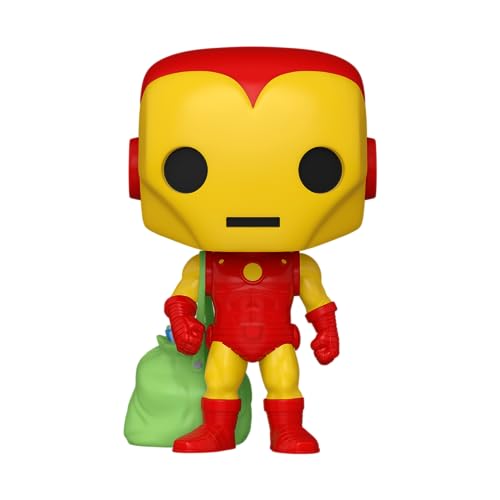 Funko POP! Marvel: Holiday - Iron Man with Bag - Marvel Comics - Collectable Vinyl Figure - Gift Idea - Official Merchandise - for Kids & Adults - Movies Fans - Model Figure for Collectors