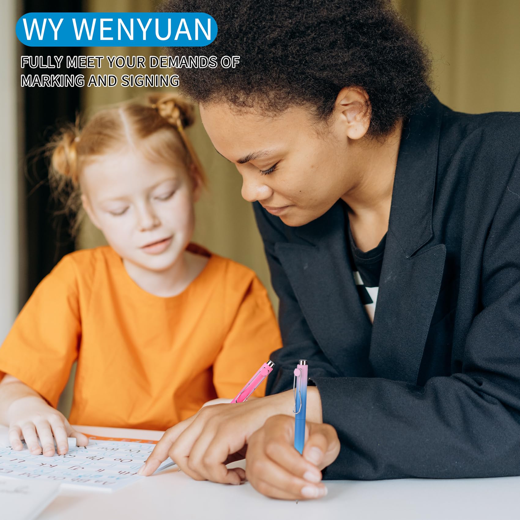WY WENYUAN Cute Pastel Ballpoint Pens, Fine Point Smooth Writing, Colorful Pens, Black Ink 1.0 mm Journaling Pens Office Supplies for Women & Men, Note Taking