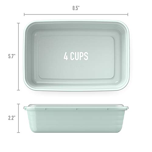 Bentgo Prep 1-Compartment Meal-Prep Containers with Custom-Fit Lids - Microwaveable, Durable, Reusable, BPA-Free, Freezer and Dishwasher Safe Food Storage Containers - 10 Trays & 10 Lids (Mint)