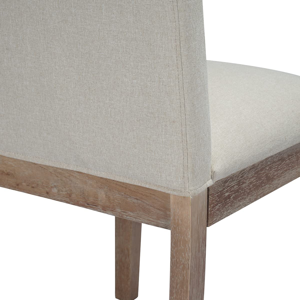 FurnitureR Dining Chairs Set of 2 Upholstered Fabric High Back Polka Dots Design with Wood Legs and Padded Seat for Kitchen Restaurant Living Room, Beige