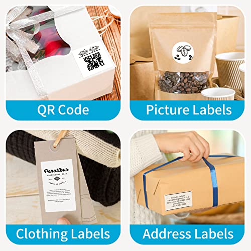 JADENS Label Makers, Bluetooth Label Printer for Barcode, Address, Clothing, Mailing, Small Business, Home, Portable Label Maker Compatible with iOS & Android, with 1Pack 50×30mm Label