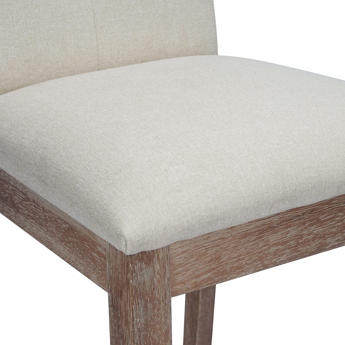 FurnitureR Dining Chairs Set of 2 Upholstered Fabric High Back Polka Dots Design with Wood Legs and Padded Seat for Kitchen Restaurant Living Room, Beige