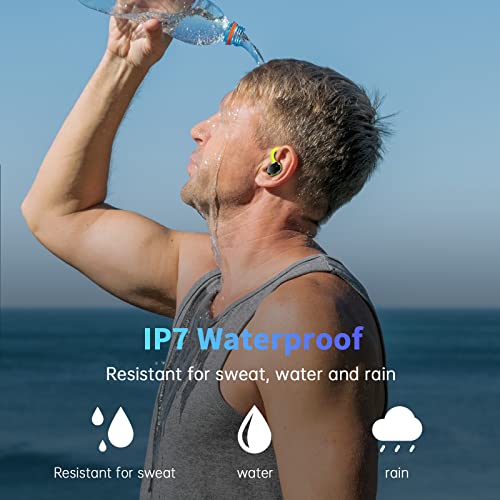 Wireless Earbuds Bluetooth Headphones, Bluetooth 5.3 Earbuds with Immersive HiFi Stereo, 2023 New 48Hrs Wireless Ear Buds Over Ear, ENC Mic, Comfortable Sport Earhooks, IP7 Waterproof in Ear Earphones