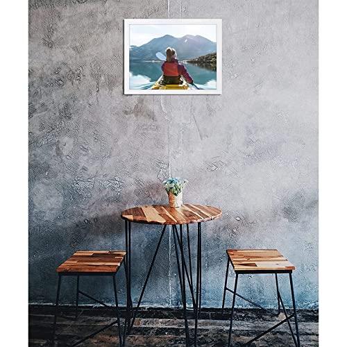 Golden State Art, 16x20 Picture Frame Made of Solid Pine Wood And Hd Tempered Glass - Horizontal And Vertical Wall Display, 1 Pack, White