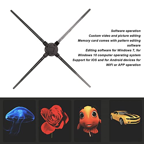 3D Hologram Advertising Display Fan 33.5inch, 1600×1600 Hi Resolution and APP Control, 8G Built in, LED Light 3D Holographic Projector Fan for Business Store Shop Bar(US)
