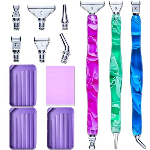AOEUSLL 5d Diamond Painting Pen with Diamond Painting Trays, Diamond Painting Accessories, Diamond Pen, Diamond Art Pens, Diamond Art Accessories and Tools (24pcs)