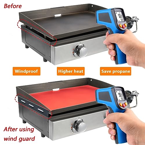 ClimbFun Wind Guard for Blackstone 22 Inch Griddle Wind Screen Blackstone Griddle Accessories Grill Wind Blocker Flat Top Gas Grill Compatible with Rear Grease Cup Hood Lid Side Shelf