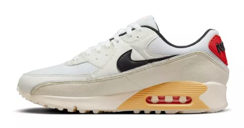 Nike Mens Air Max 90 Running Shoes (9), White/Light Bone/Sesame/Black