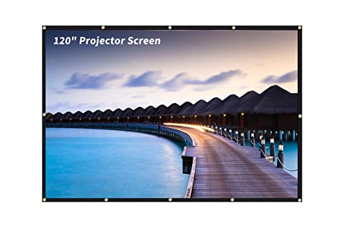 WiFi Bluetooth Projector, Native 1080P HD Movie Projector with 120" Projector Screen and Carrying Case, 4K Supported 200" Display Home Theater, Compatible with iOS/ Android/ Xbox/ PS5/ TV Stick/ HDMI