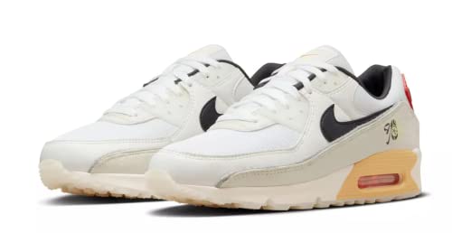 Nike Mens Air Max 90 Running Shoes (9), White/Light Bone/Sesame/Black