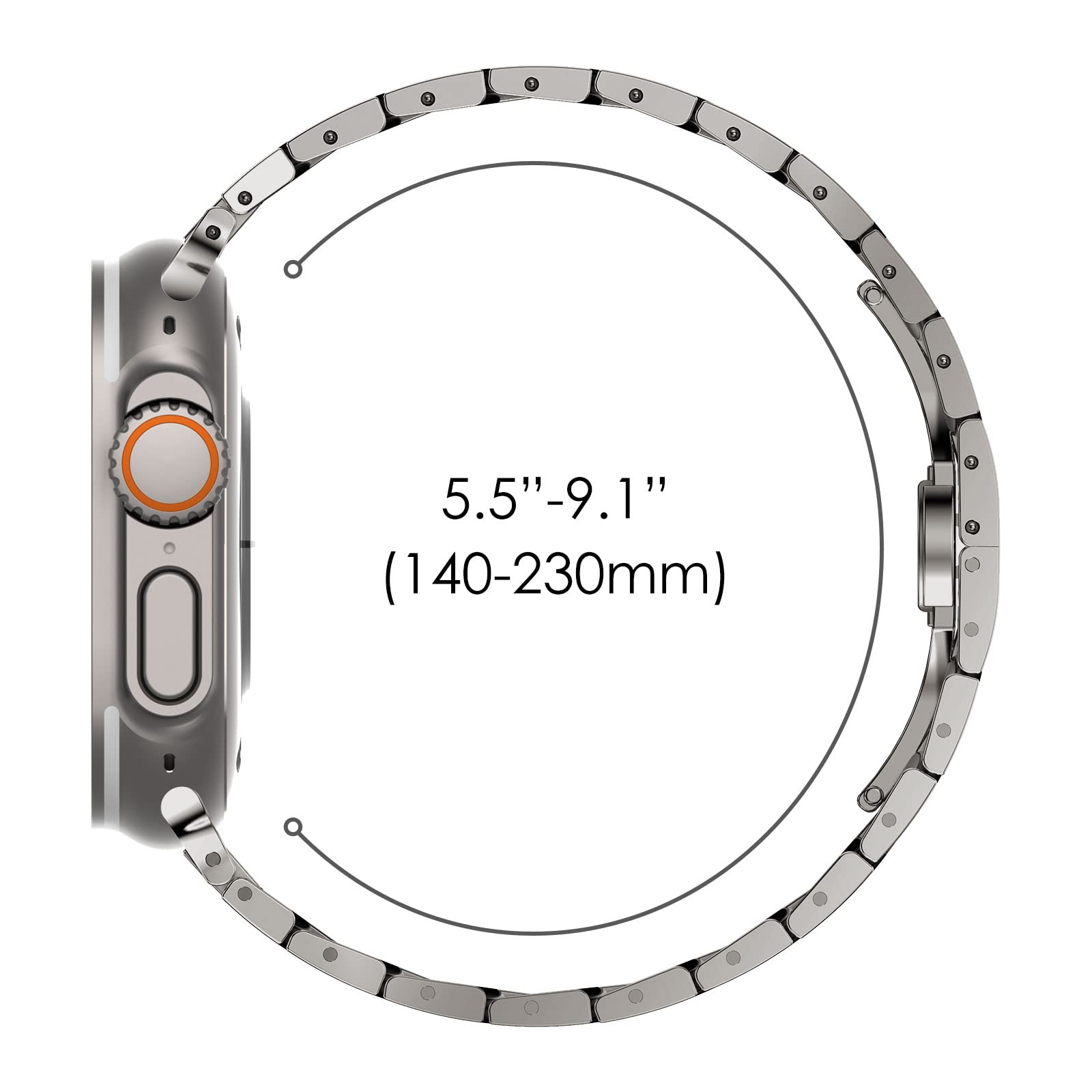 CHANCHY Titanium Band for Apple Watch Ultra 2 Band 49mm, Durable Lightweight Titanium Metal Strap for Apple Watch Series 10 9 8 7 SE2 SE 6 5 4 Ultra Ultra 2 Men (Titanium Edition, 49mm 46mm 45mm 44mm)