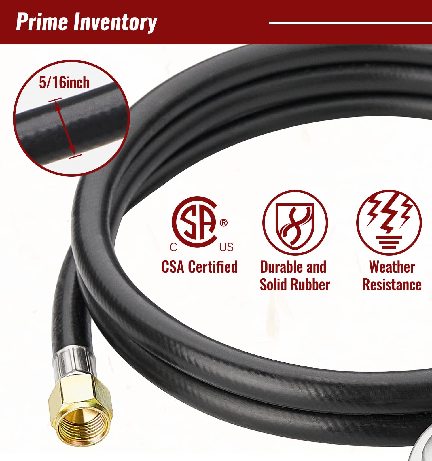 CALPOSE 6 Feet Low Pressure Propane Hose with Regulator, Universal Grill Regulator Hose with 90 Degree Elbow Adaptor for Blackstone 17”/22” Blackstone Tabletop Griddle