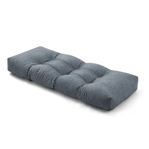 RULAER Indoor/Outdoor Tufted Bench Cushion 36x14'' for Patio Furniture Soft Comfortable Window Seat Cushions for Multi-Scene Durable Non-Slip Washable Garden Patio Swing Furniture Pads,Grey