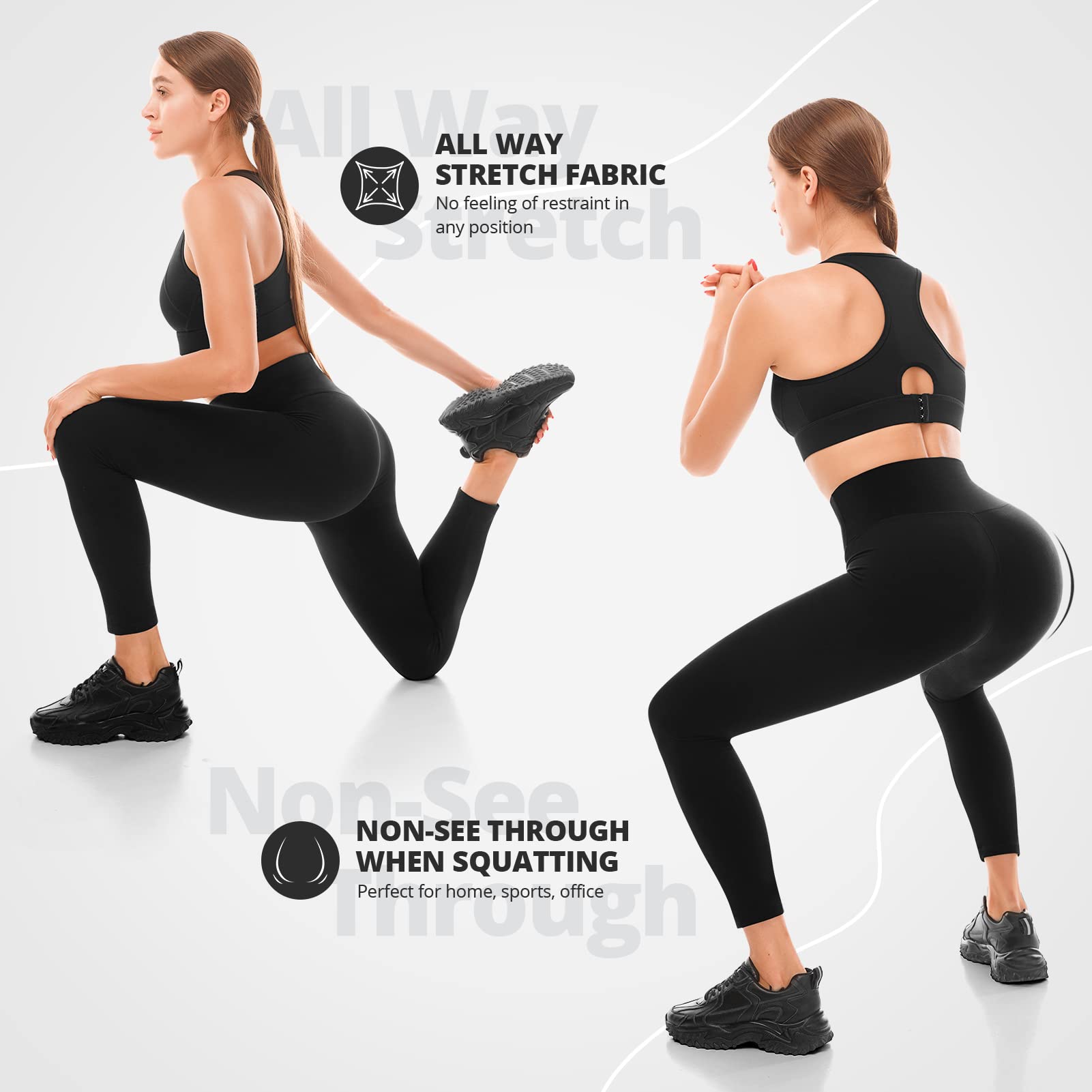 Walifrey Leggings for Women, High Waisted Buttery Soft Leggings for Women Gym Yoga Workout (Black SM)