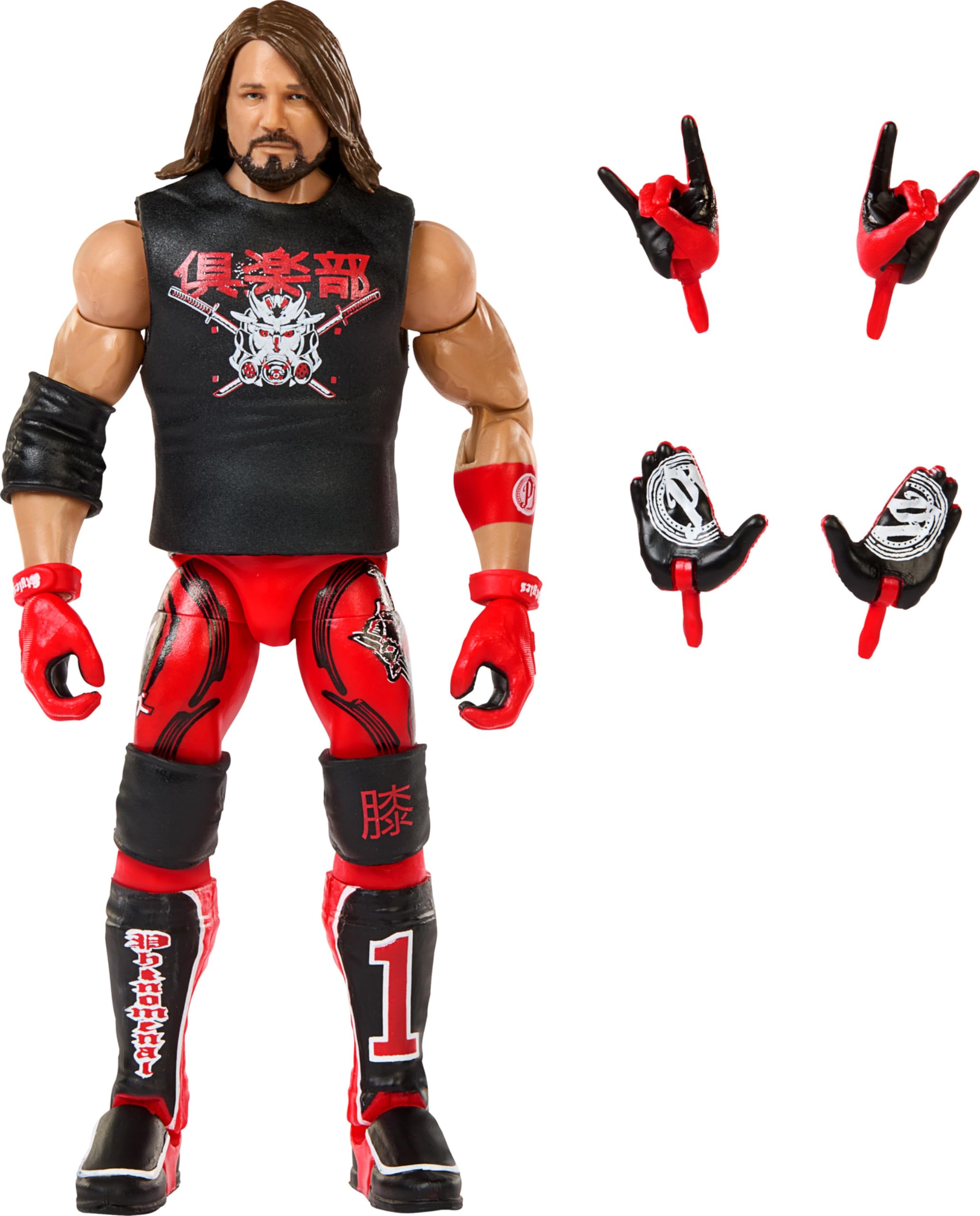 Mattel WWE AJ Styles Elite Collection Action Figure with Accessories, Articulation & Life-like Detail, Collectible Toy, 6-inch