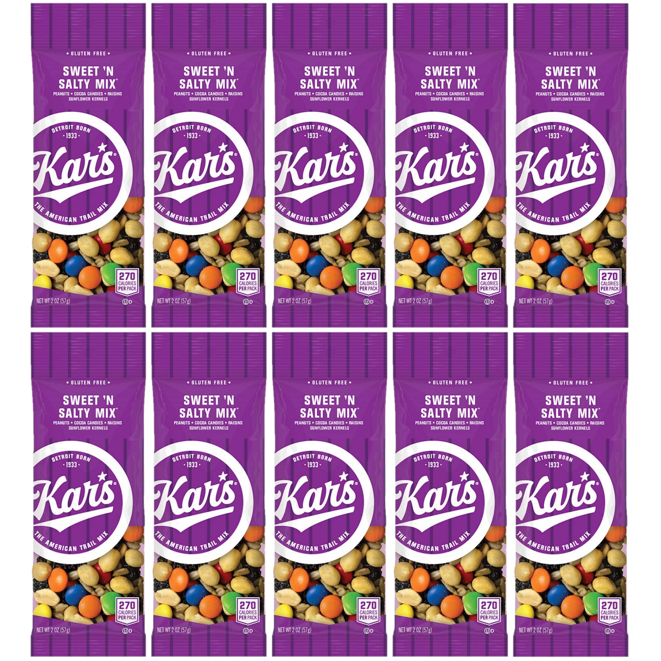 Kar's Sweet and Salty Trail Mix, 2oz Pouches (Pack of 10)