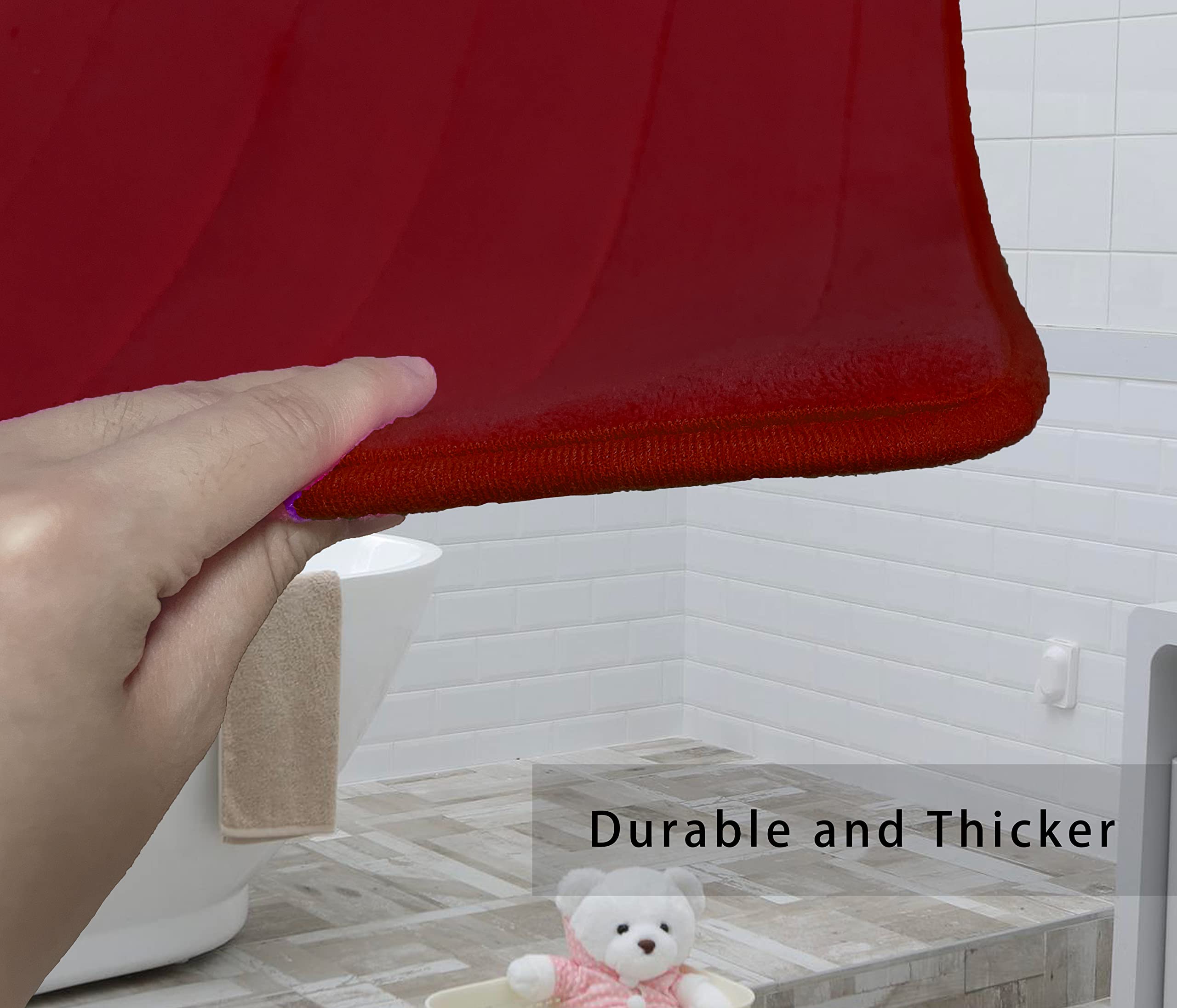 iMaylex Soft Memory Foam Bath Rug, Absorbent Luxury Bath Rug Mat, Quick Dry Bath Mat for Front Floor of Bathtub, Shower Floor and Toilet, Wine Red, 32" x 20"