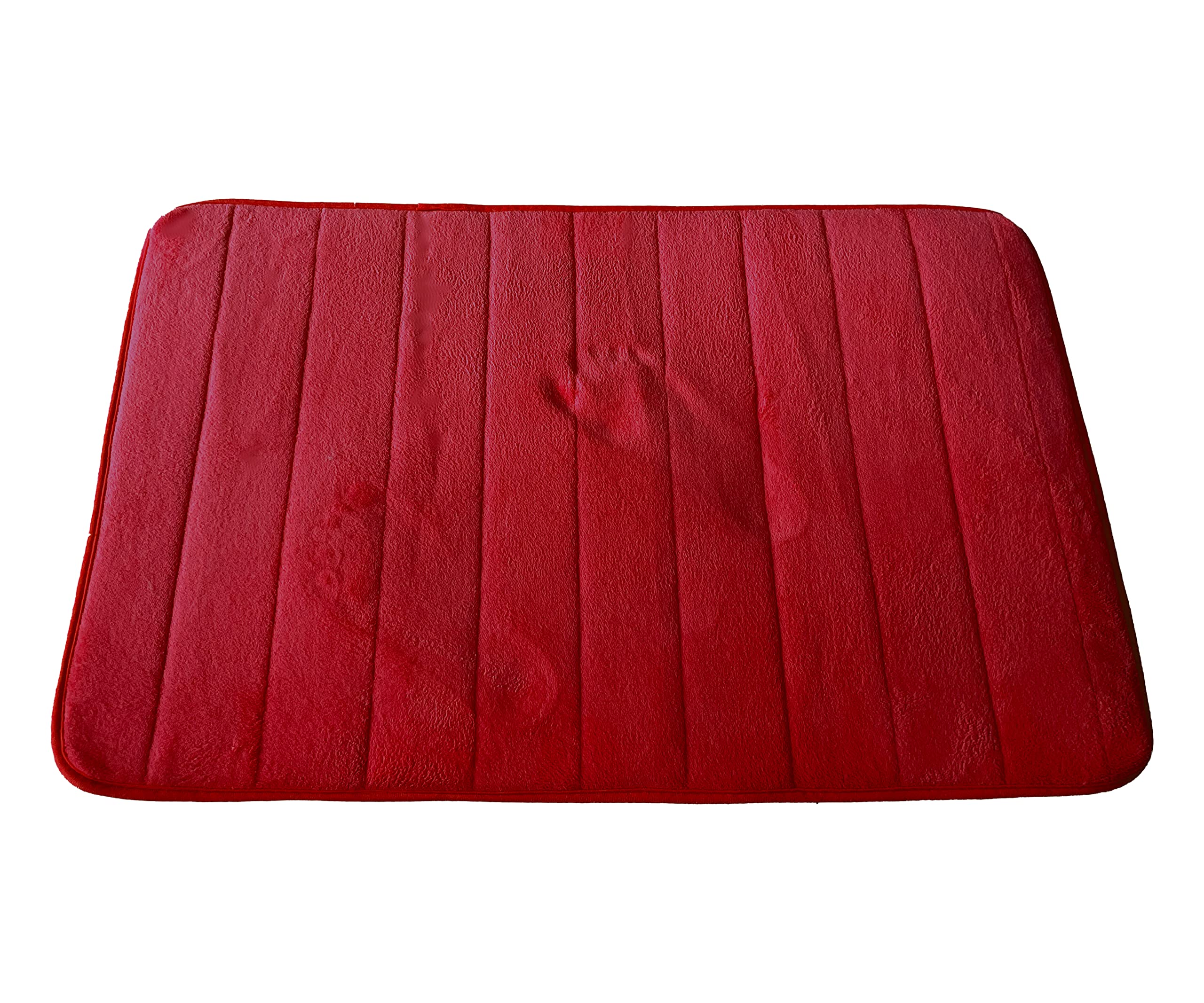 iMaylex Soft Memory Foam Bath Rug, Absorbent Luxury Bath Rug Mat, Quick Dry Bath Mat for Front Floor of Bathtub, Shower Floor and Toilet, Wine Red, 32" x 20"