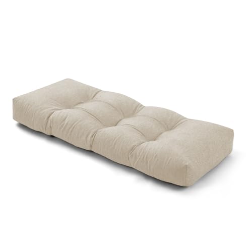 RULAER Indoor/Outdoor Tufted Bench Cushion 42x14'' for Patio Furniture Soft Comfortable Window Seat Cushions for Multi-Scene Durable Non-Slip Washable Garden Patio Swing Furniture Pads,Beige