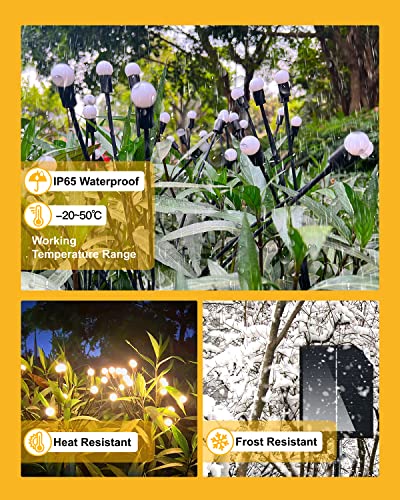 6Pack Firefly Garden Lights Solar Outdoor,8LED Solar Garden Lights, Sway by Wind, Waterproof Solar Outdoor Lights Decorative with Remote 8 Lighting Mode for Landscape Pathway Yard decorations outdoor