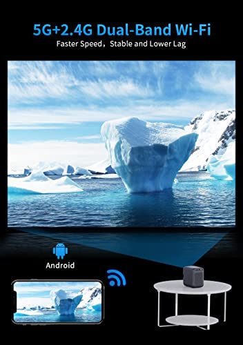 WANBO TT Portable Projector Netflix-Certified, Auto Focus Native 1080P 650 ANSI Home Video Projector with 5G WiFi and Bluetooth, 4K Dolby Audio Supported Smart Mini Projector,HDR10, Digital Zoom