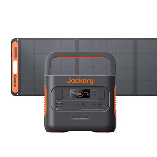 Jackery Solar Generator 1500 PRO 200W, 1512Wh Power Station with 1x200W Solar Panel, Fast Charging in 2 Hours, Intelligent BMS, Dual PD 100W Ports for RV Outdoor Camping & Power Outages