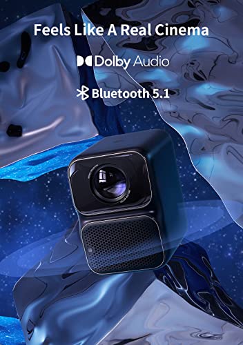 WANBO TT Portable Projector Netflix-Certified, Auto Focus Native 1080P 650 ANSI Home Video Projector with 5G WiFi and Bluetooth, 4K Dolby Audio Supported Smart Mini Projector,HDR10, Digital Zoom