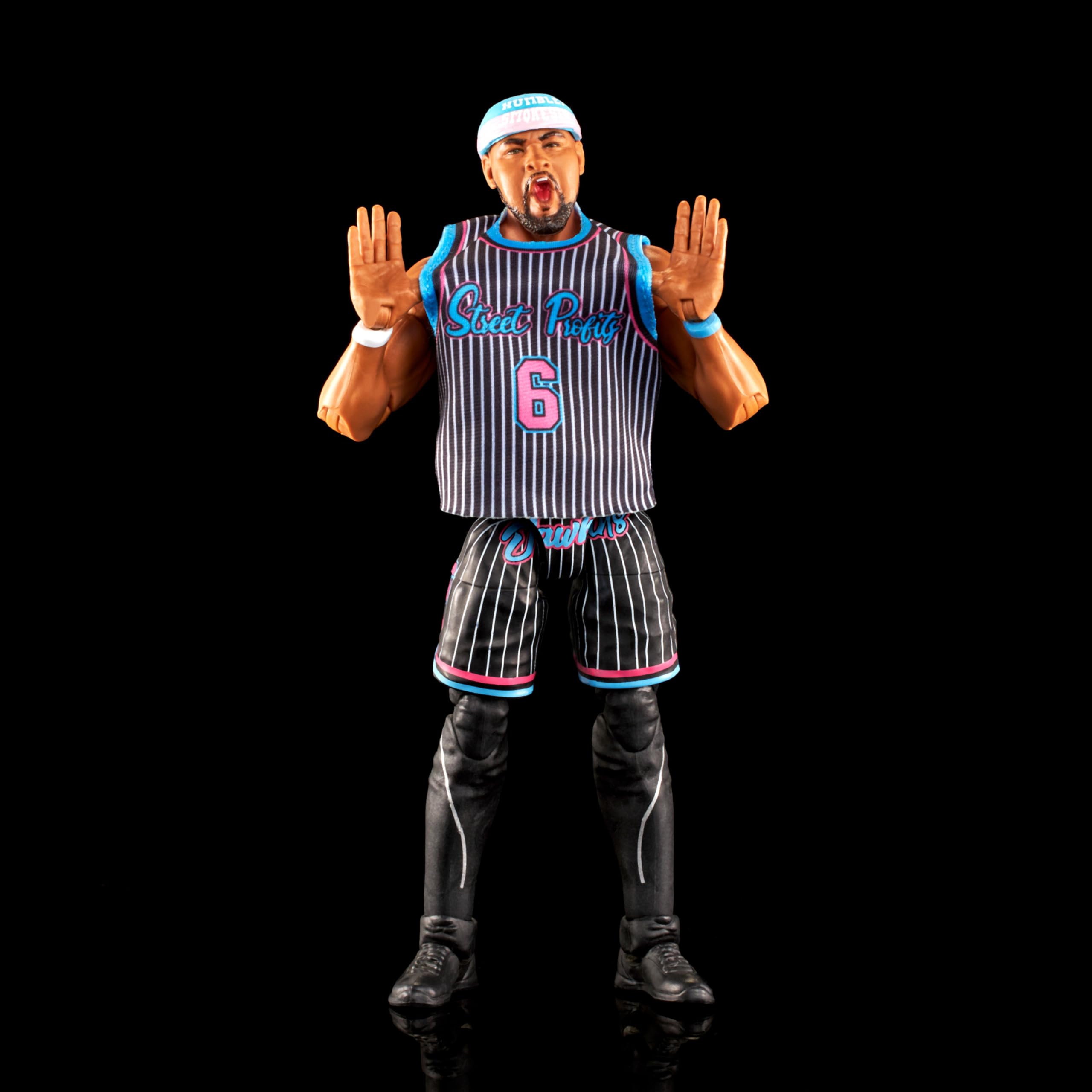 Mattel WWE Elite Collection Action Figure & Accessories, Series #103 Angelo Dawkins 6-inch Collectible with 25 Articulation Points & Swappable Hands