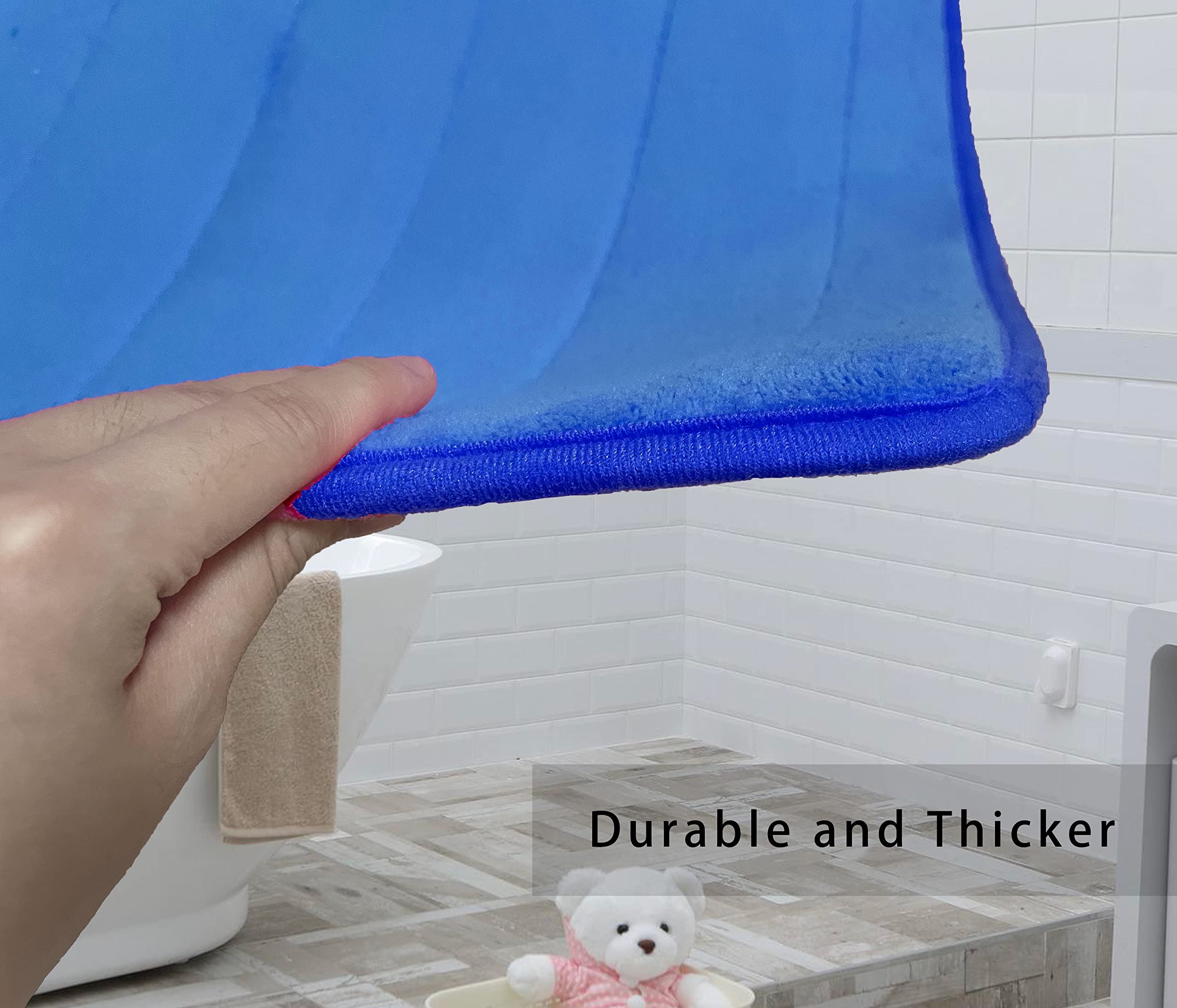 iMaylex Soft Memory Foam Bath Rug, Absorbent Luxury Bath Rug Mat, Quick Dry Bath Mat for Front Floor of Bathtub, Shower Floor and Toilet, Royal Blue, 24" x 16"