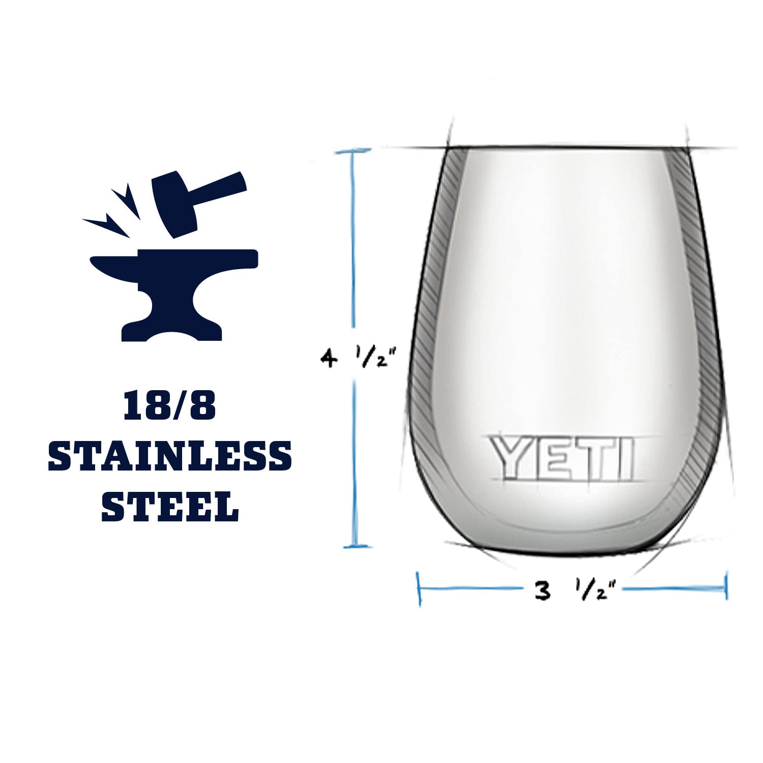 YETI Rambler 10 oz Wine Tumbler, Vacuum Insulated, Stainless Steel with MagSlider Lid, Rescue Red