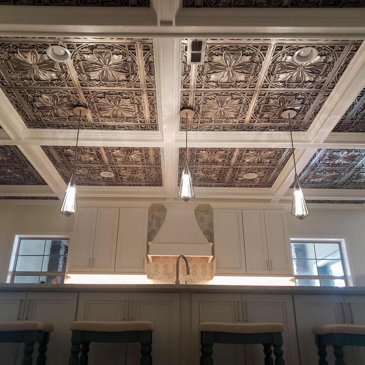 From Plain To Beautiful In Hours DCT10 Milan PVC 2' x 2' Lay-in or Glue-up Ceiling Tile (Covers / 40 sq.ft), Weathered Copper, 10 Piece