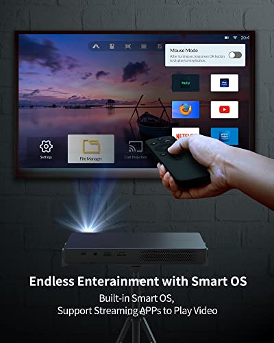 WEMAX Go Advanced Portable Smart Laser Projector, 1080p Mini Projector, 4K Support, Stream Netflix, Built-in Battery, Auto Keystone, Bluetooth 5.0, Perfect for Mobile Business, Outdoor Night Movies