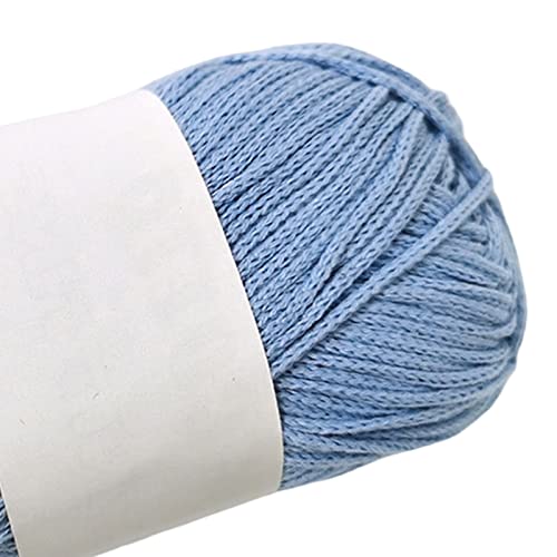 Cotton Rope Hand Woven Tapestry Bag 2mm Cotton Yarn Coarse Home Supply Light Blue